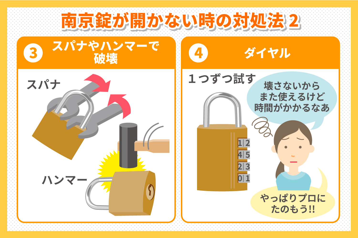 南京錠が開かないどうしよう、、、意外に簡単な南京錠の開け方を簡単に紹介いたします カギの緊急隊 5680